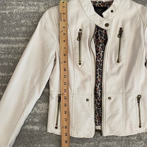 TCEC | Jackets & Coats | Tcec Faux Leather Animal Print Lining Cream ...